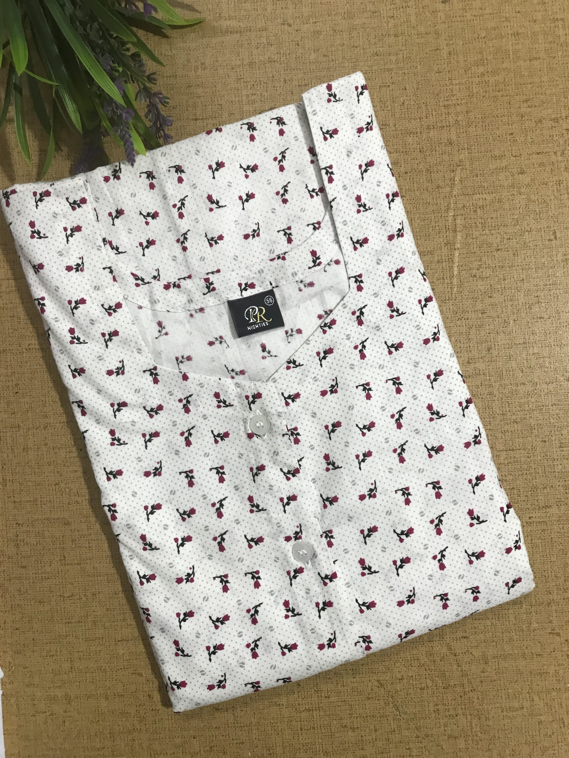 Full Button Open Cotton Nighty - PR Nighties