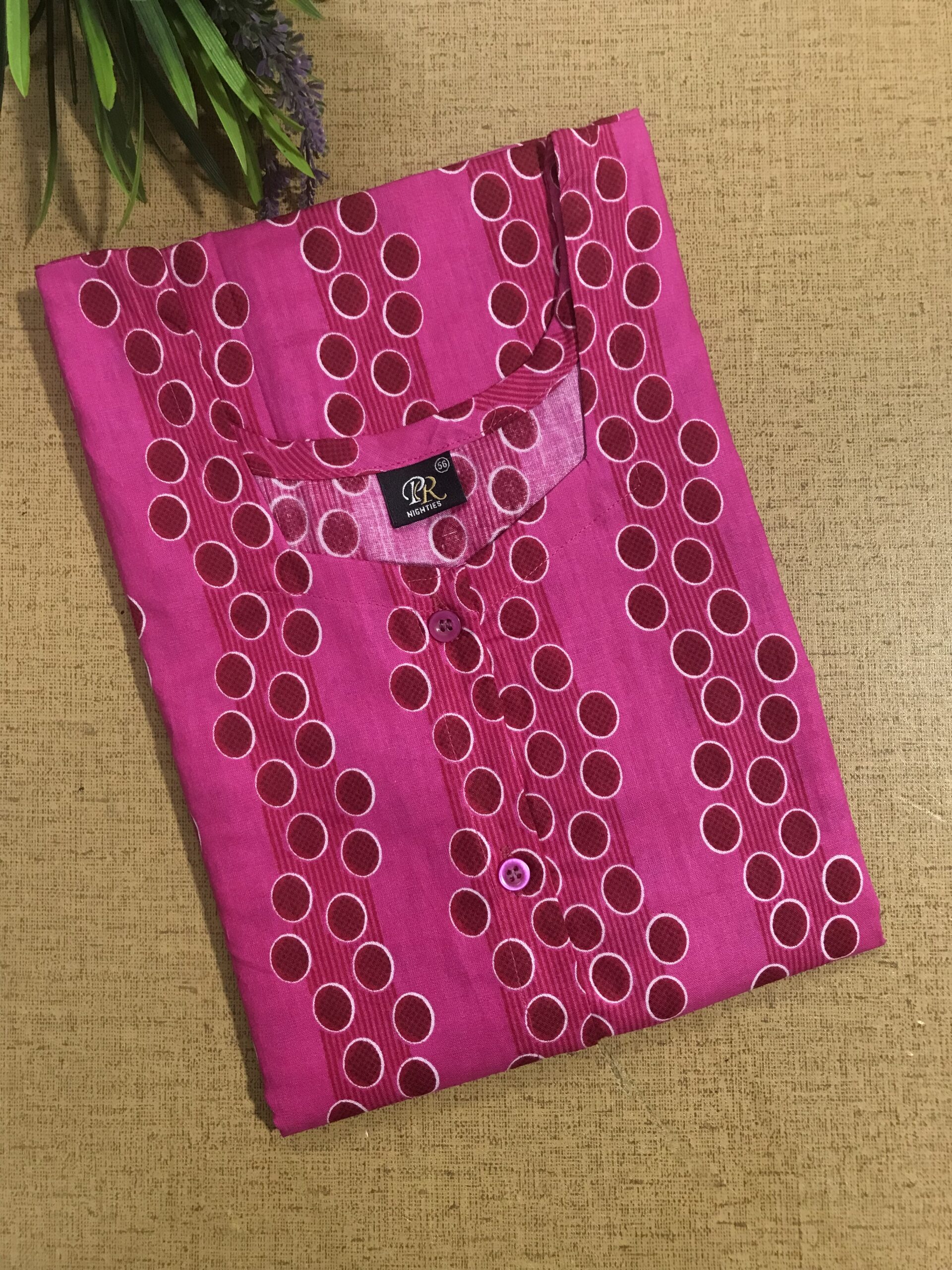 Full Button Open Cotton Nighty - PR Nighties