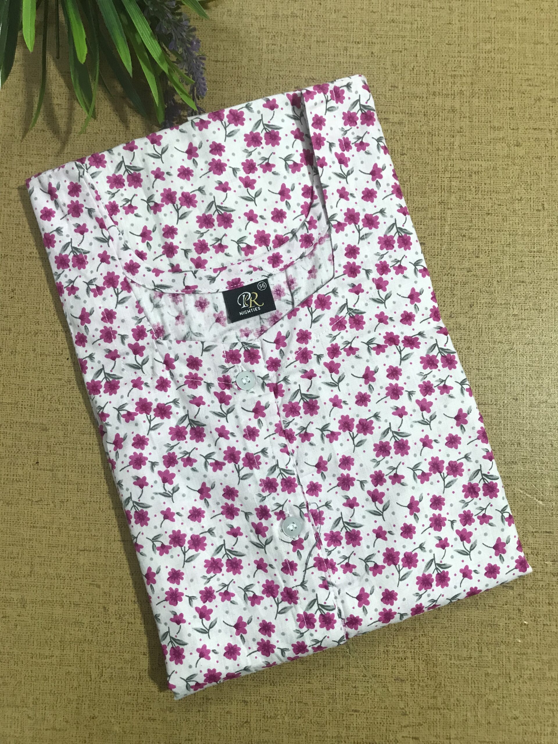 Full Button Open Cotton Nighty - PR Nighties