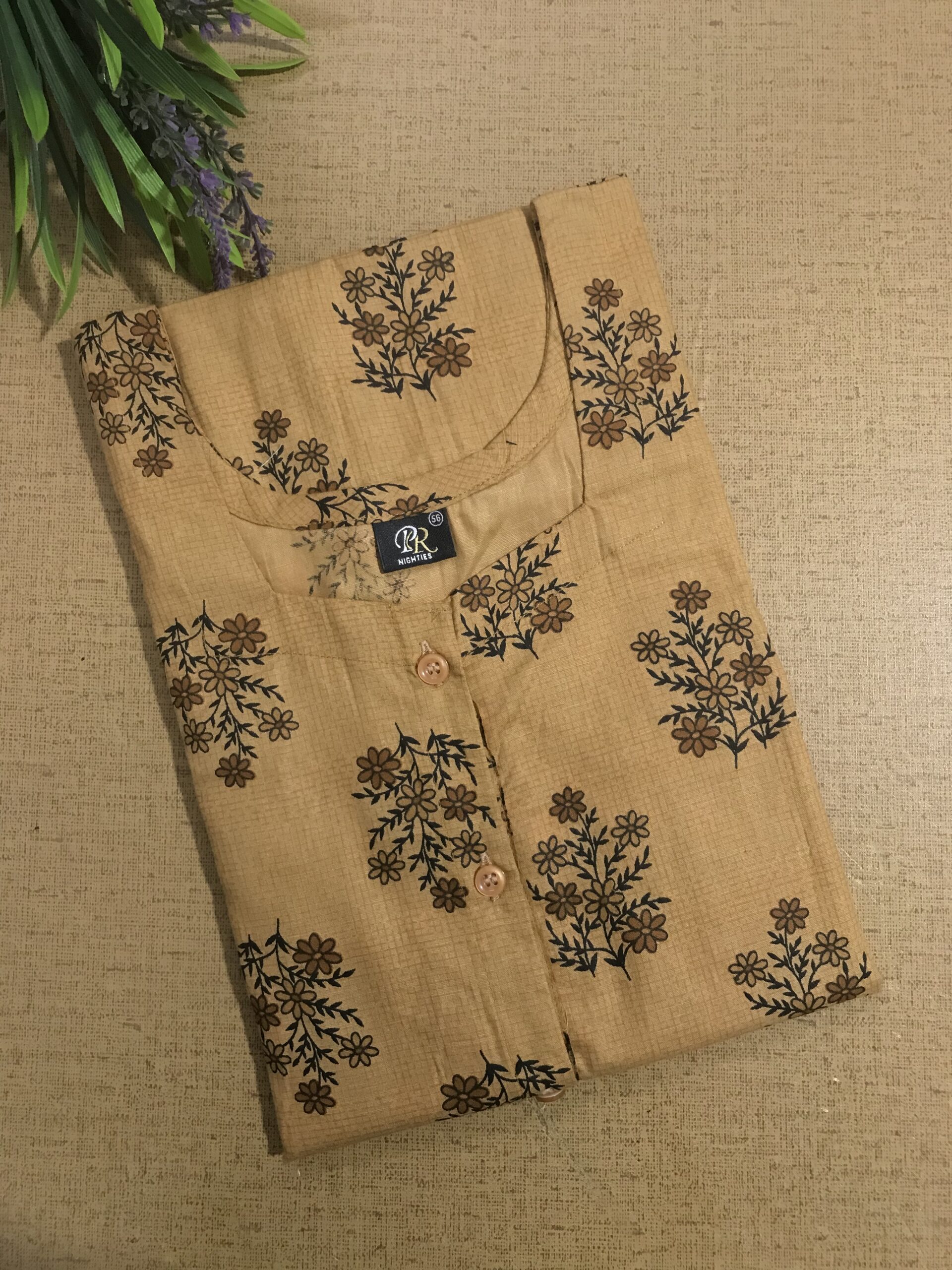 Full Button Open Cotton Nighty - PR Nighties