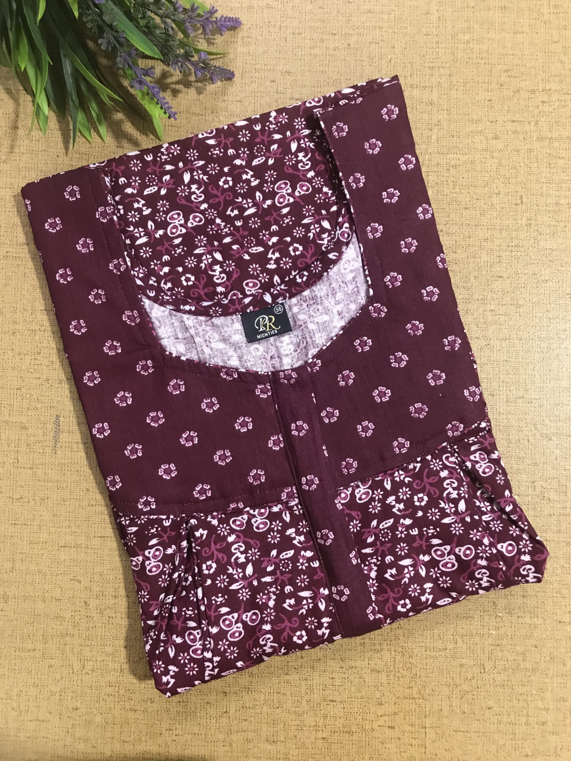 Cotton Feeding Nighty With Two Side Vertical Zip and Single Centre Zip ...