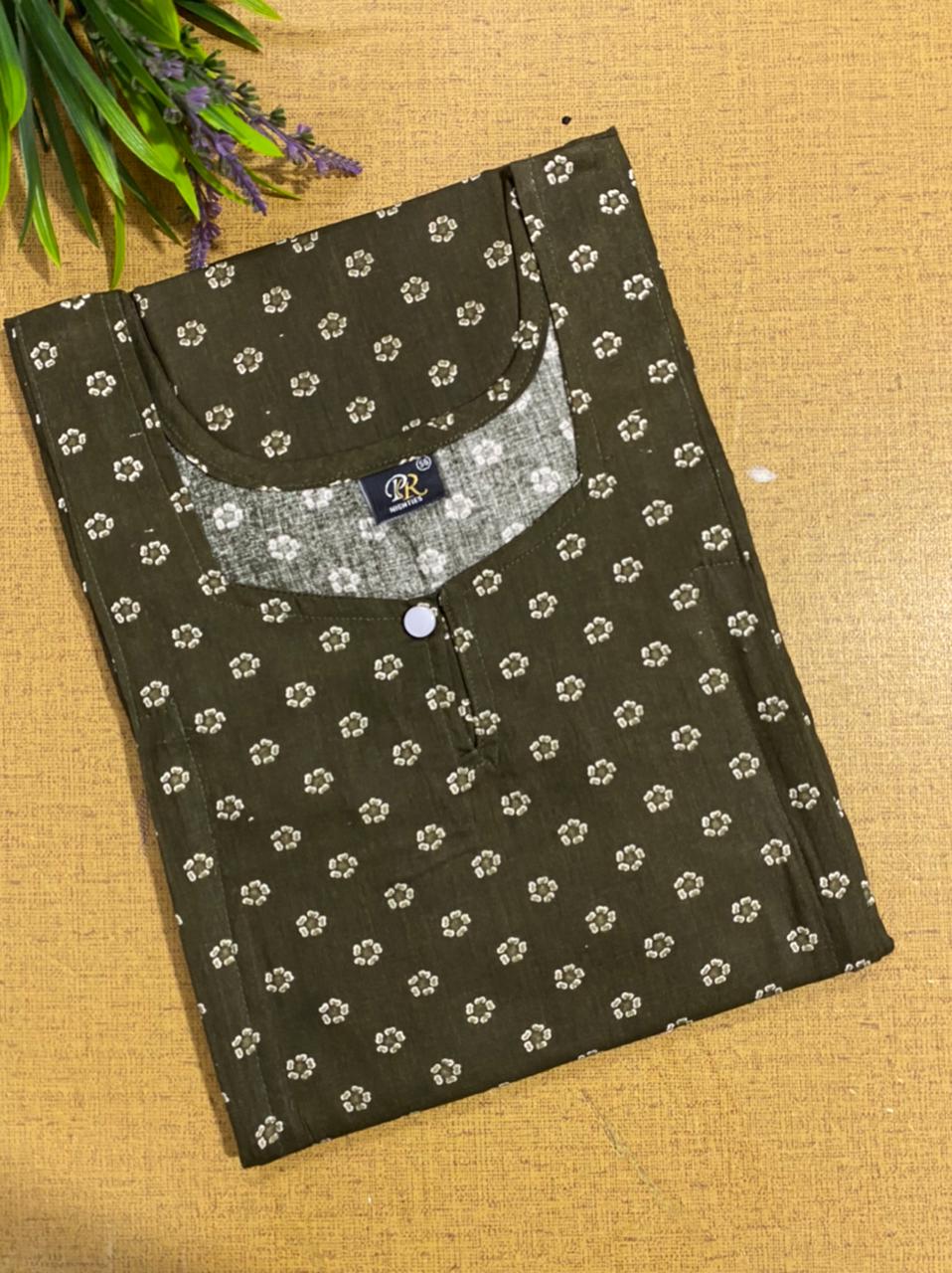 Cotton Feeding Nighty With Two Side Vertical Zip - PR Nighties