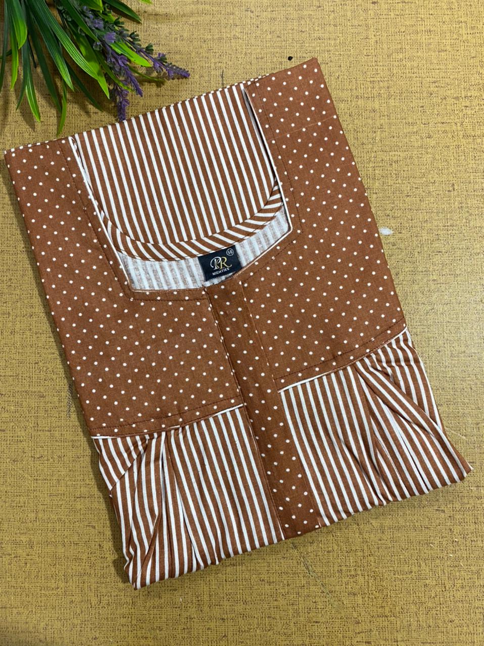 Cotton Feeding Nighty With Two Side Vertical Zip and Single Centre Zip ...