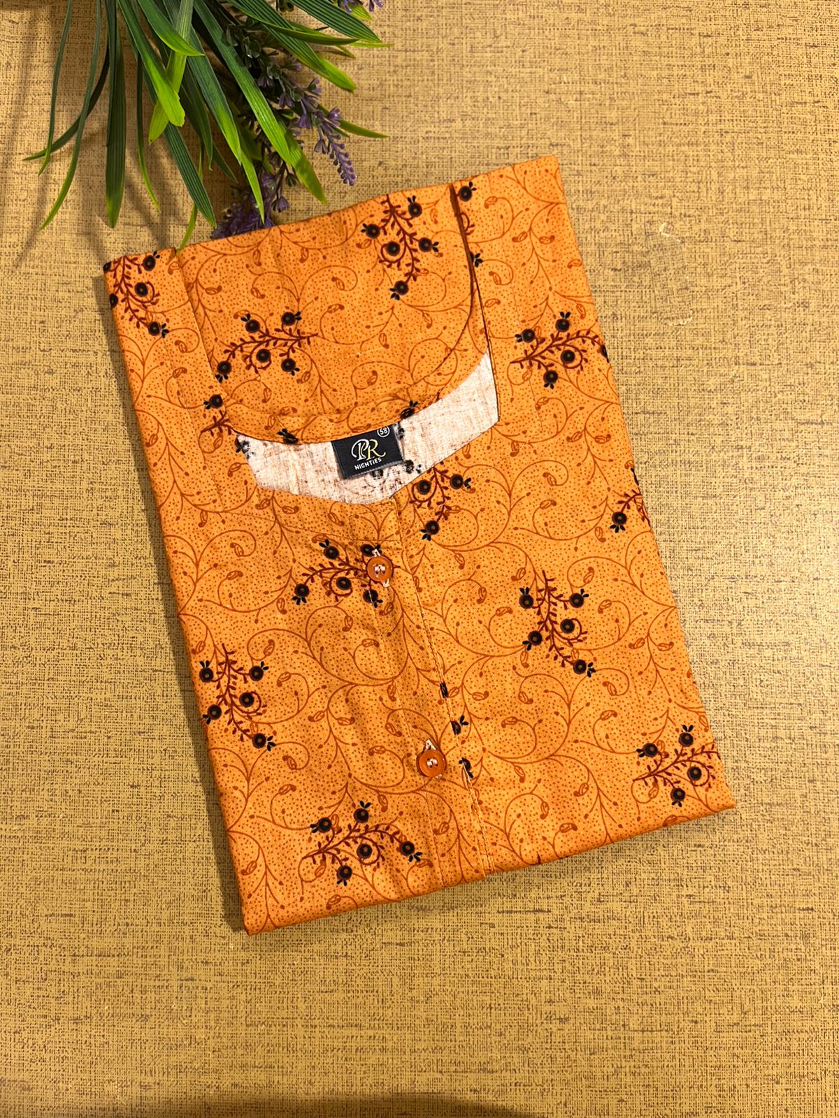 Full Button Open Cotton Nighty - PR Nighties