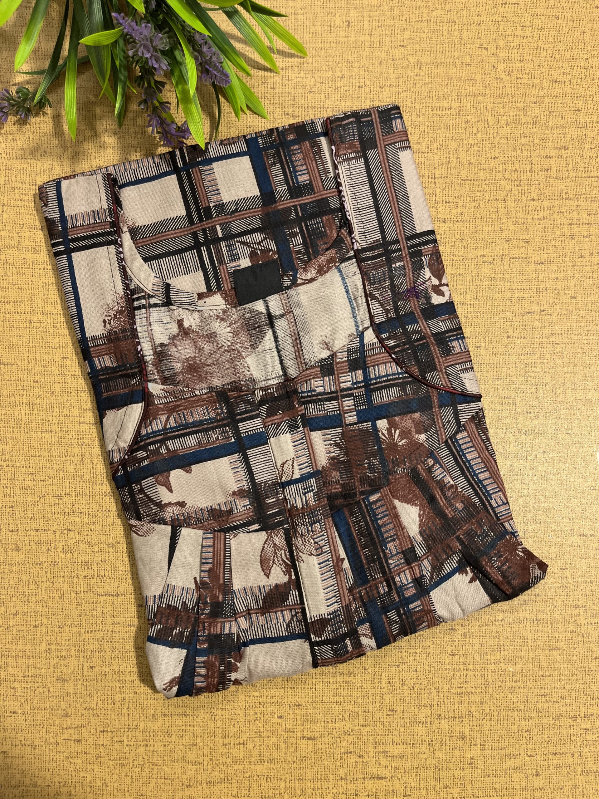 Front Pleated Cotton Nighty With Zip - PR Nighties