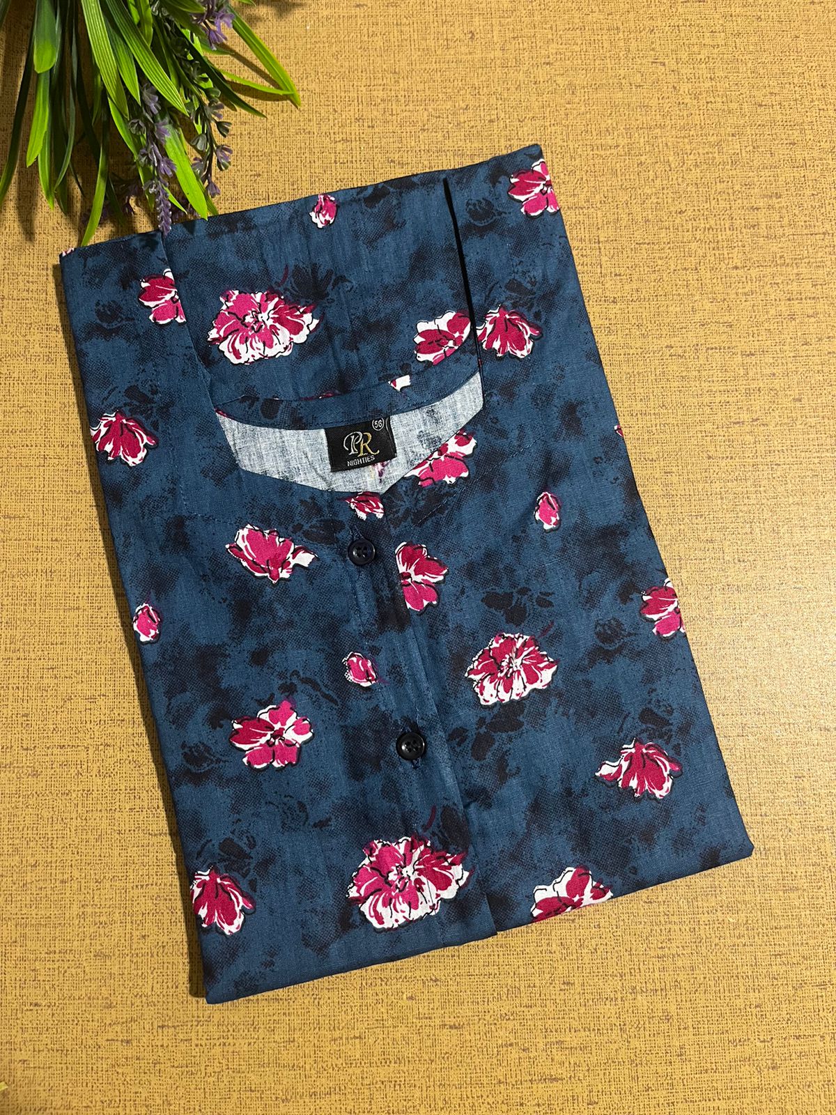 Full Button Open Cotton Nighty - PR Nighties