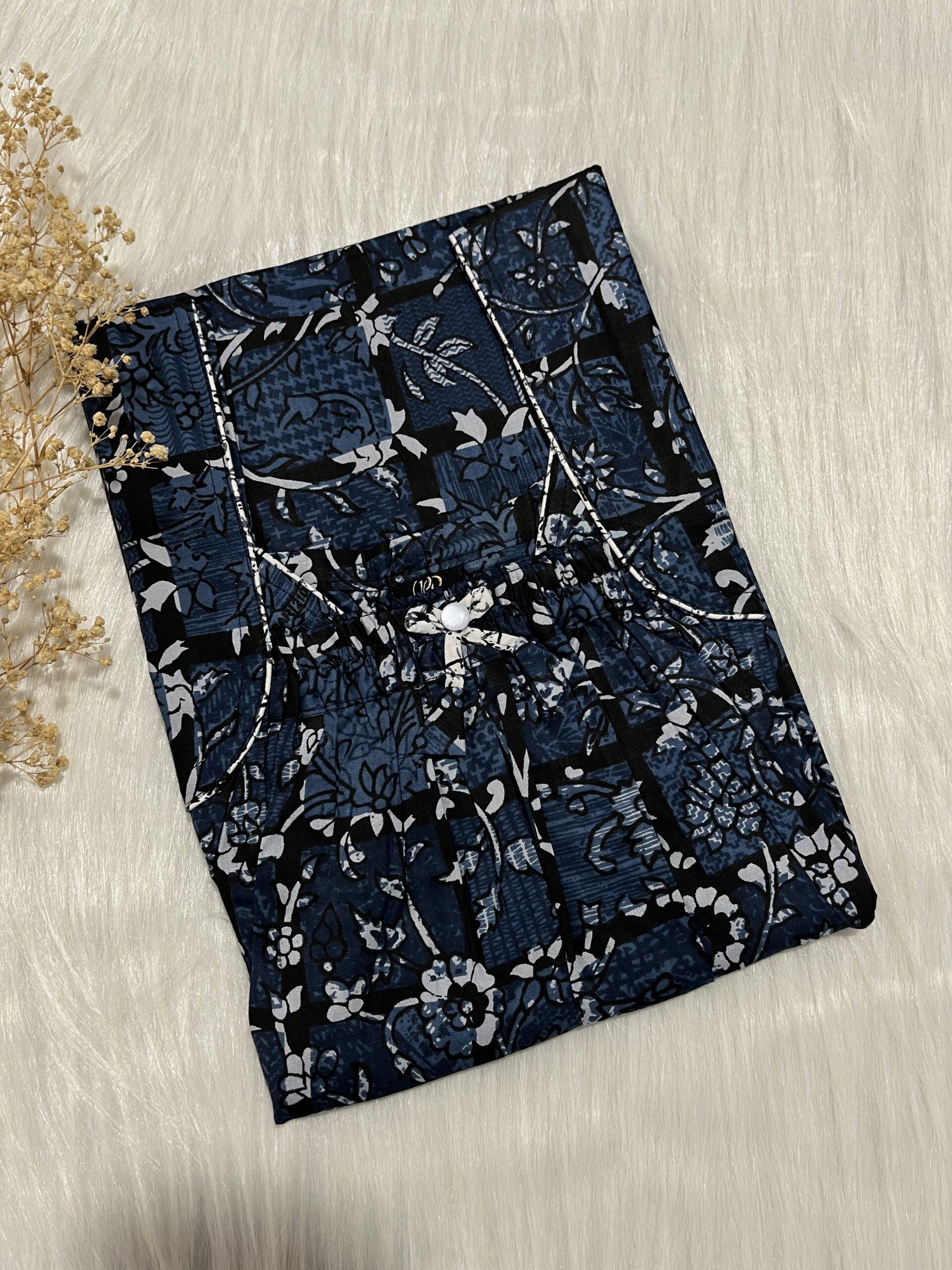 Plus Size Front Pleated Elastic Nighty - PR Nighties