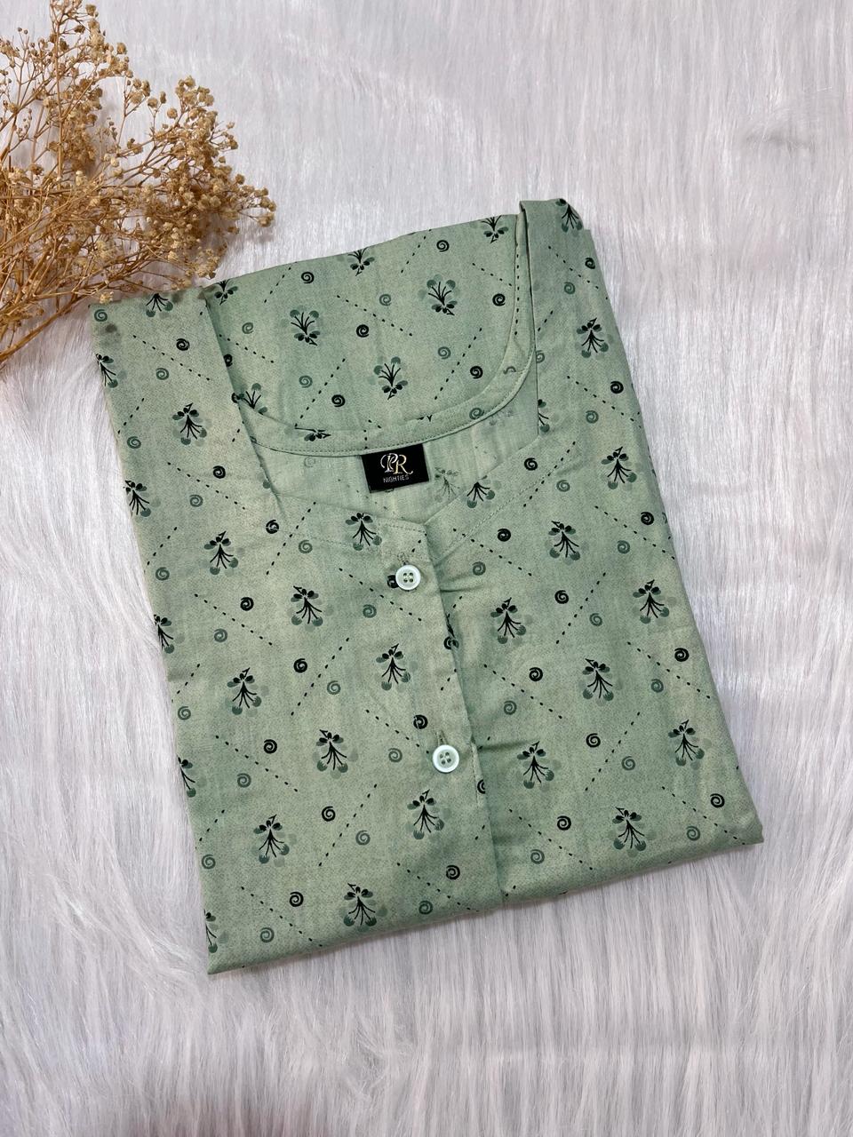 Full Button Open Cotton Nighty - PR Nighties