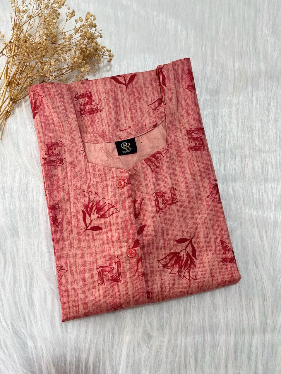 Full Button Open Cotton Nighty - PR Nighties