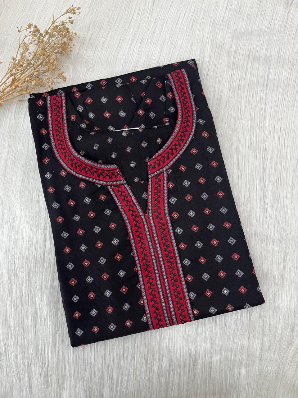 Alpine Neck Embroidery Nighty - PR Nighties