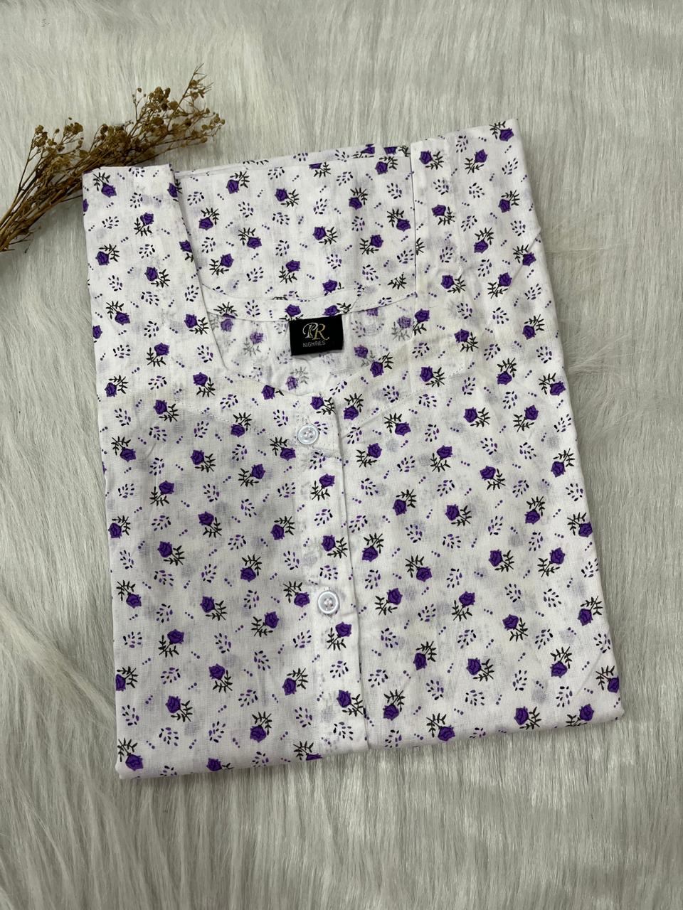 Full Button Open Cotton Nighty - PR Nighties