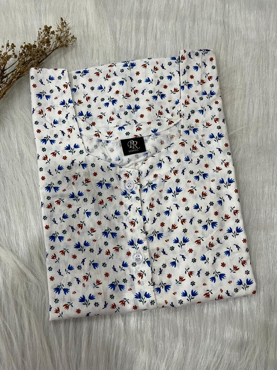 Full Button Open Cotton Nighty - PR Nighties