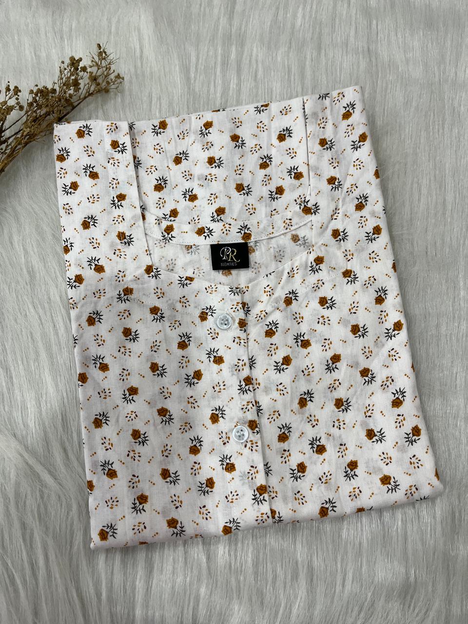 Full Button Open Cotton Nighty - PR Nighties