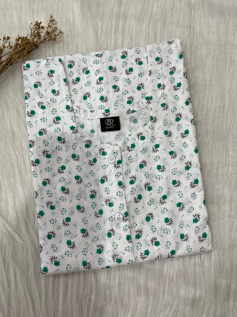 Full Button Open Cotton Nighty - PR Nighties