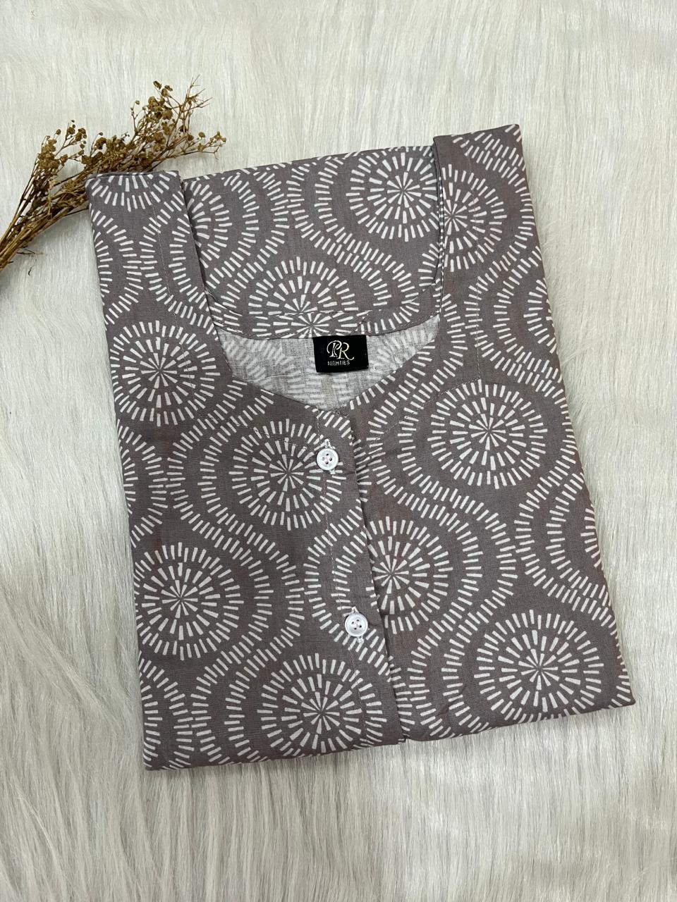 Full Button Open Cotton Nighty - PR Nighties