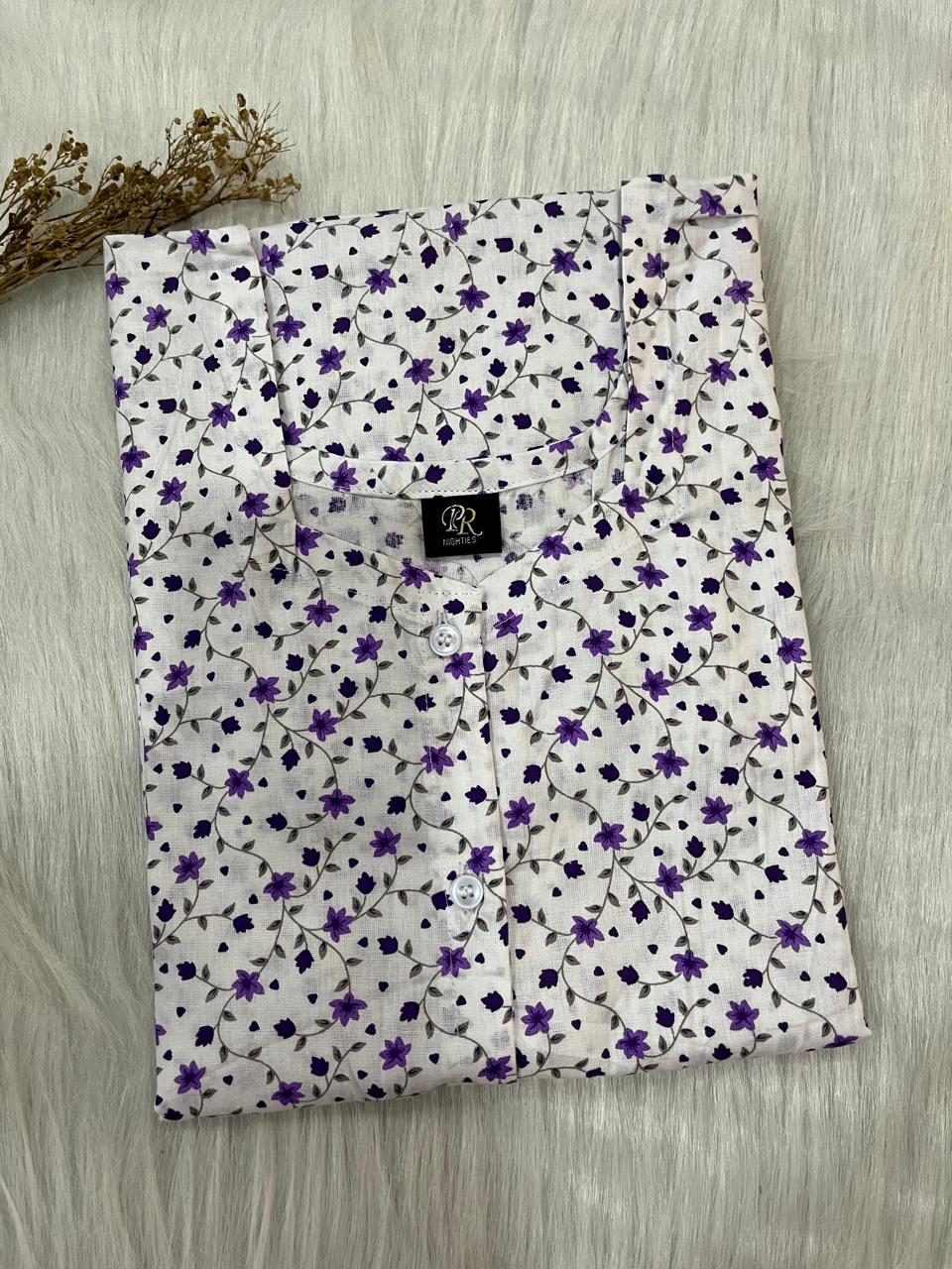 Full Button Open Cotton Nighty - PR Nighties