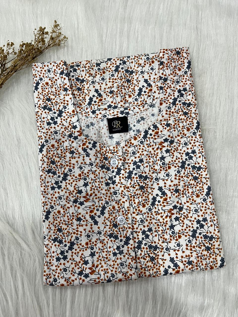 Full Button Open Cotton Nighty - PR Nighties