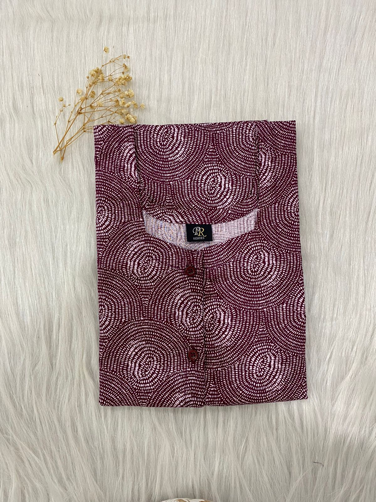 Full Button Open Cotton Nighty - PR Nighties