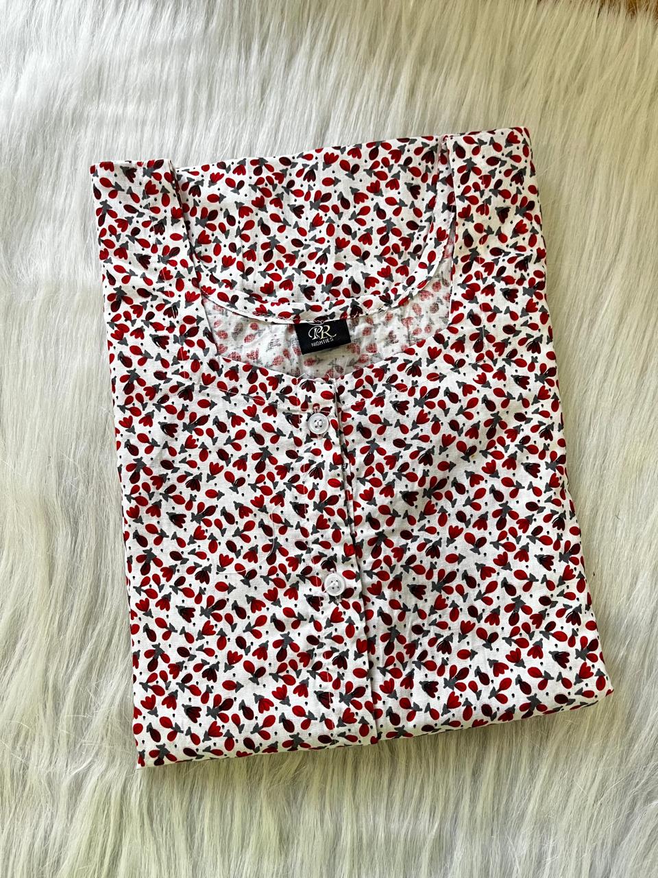 Full Button Open Cotton Nighty - PR Nighties