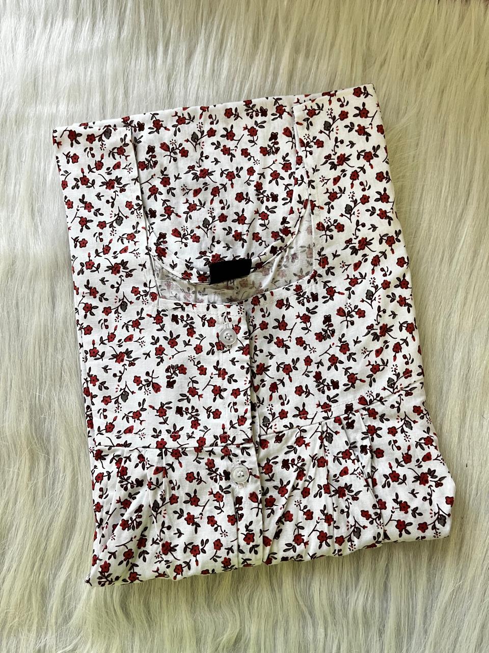 Full Button Open Cotton Nighty - PR Nighties